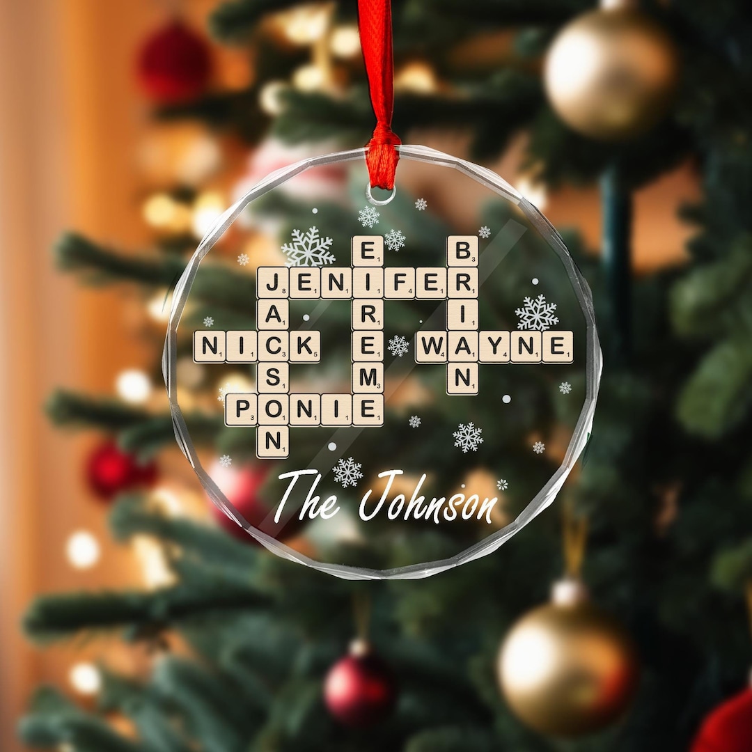 Family Crossword Christmas Ornament, Scrabble Personalized Christmas ...