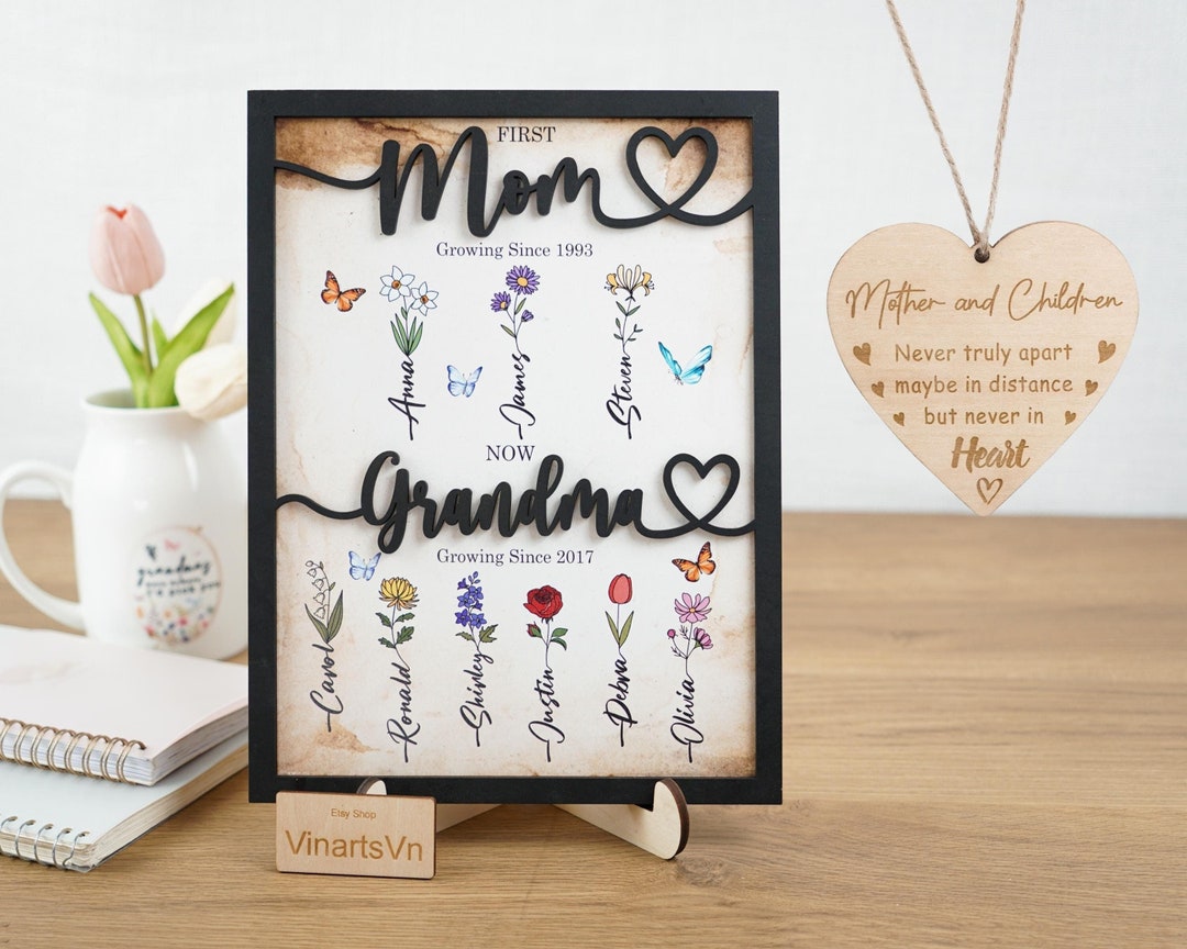 Mom Sign, First Mom Now Grandma Sign, Gift for Mom, Nana Gifts, Mum ...