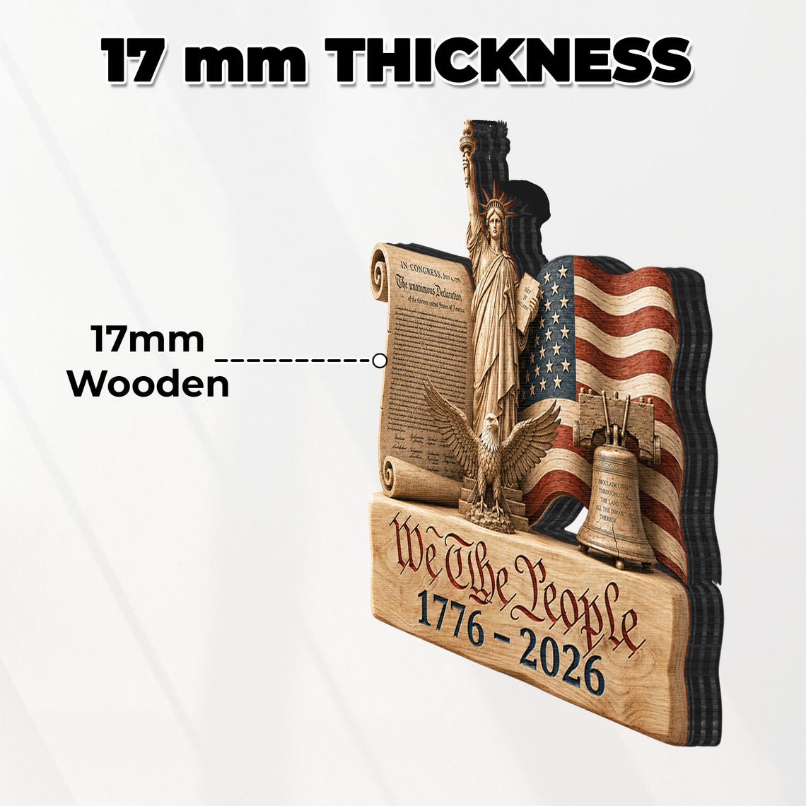 We the People America 250th Anniversary Wooden Block,1776-2026 Sign ...