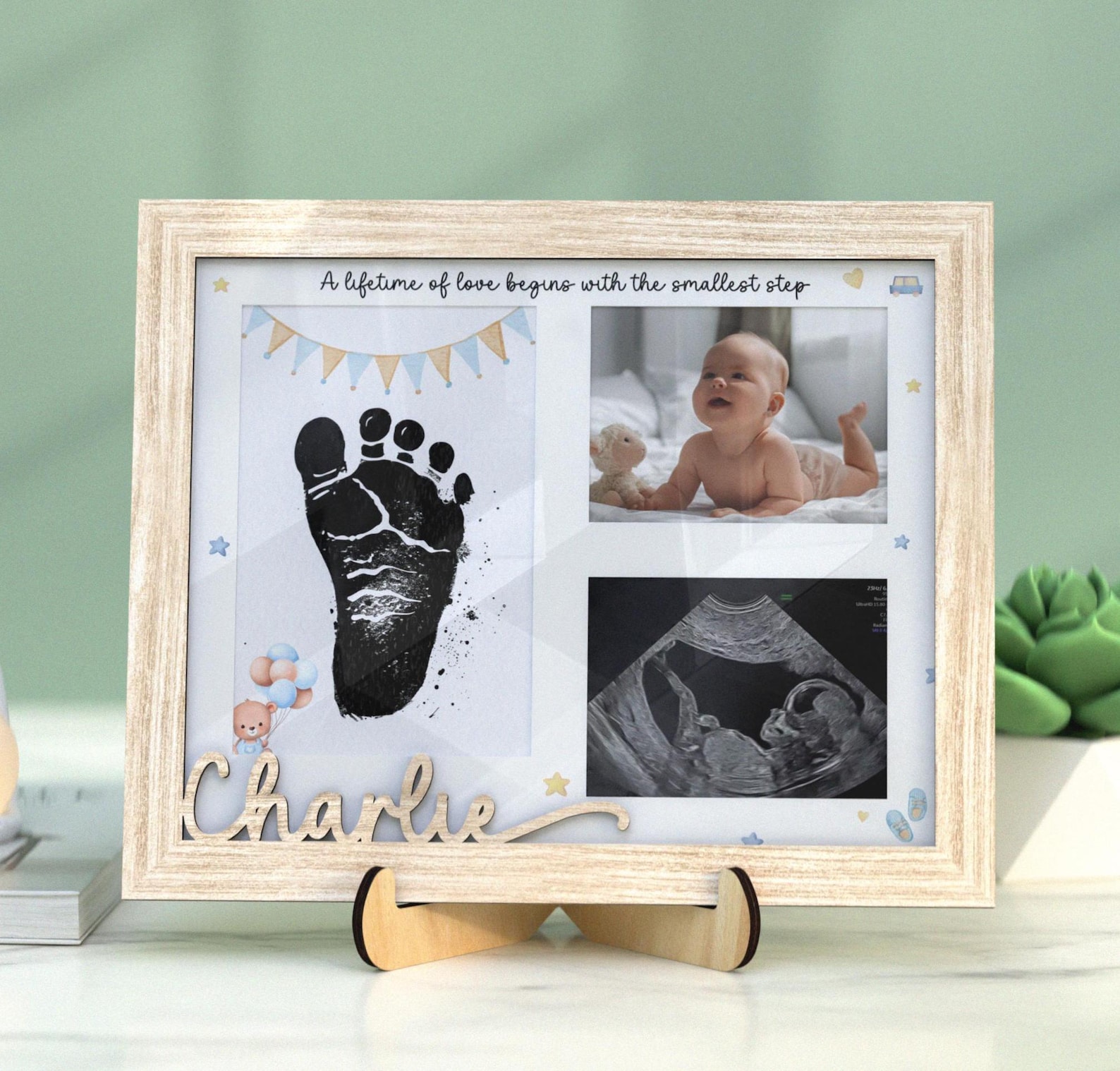 Baby Handprint Footprint Photo Frame Kit With Ink Pad,newborn Keepsake ...
