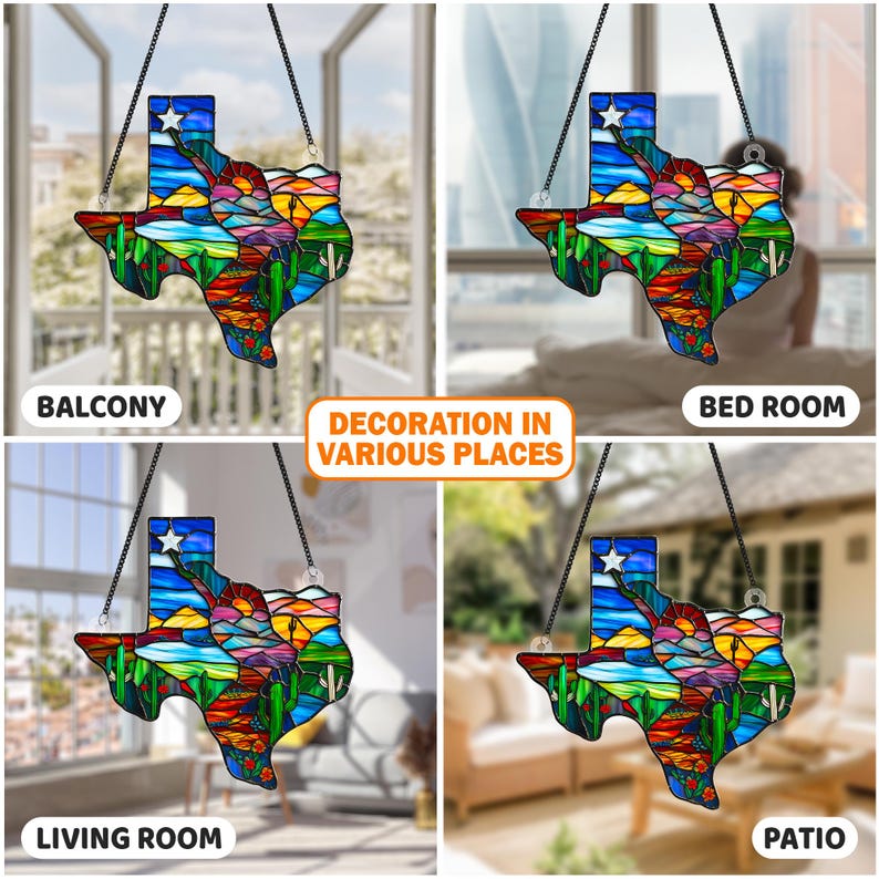 Texas Map Acrylic Suncatcher Window Hanging,northern Mockingbird and ...
