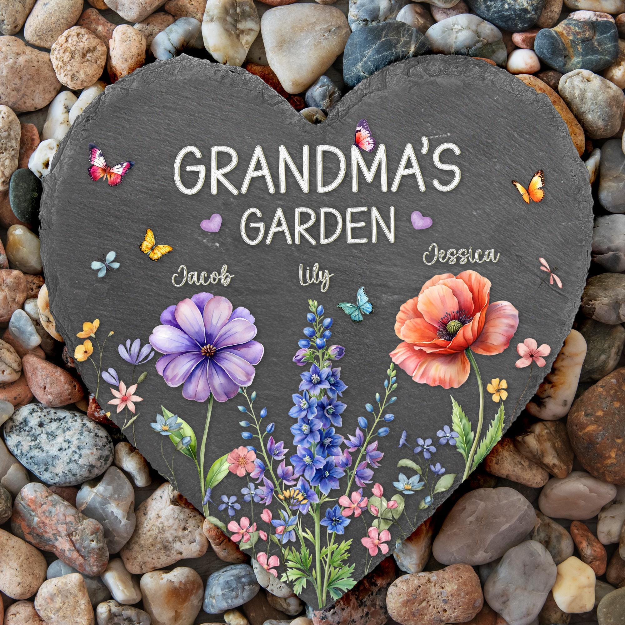Grandma's Garden Stone, Personalized Grandma Stepping Stone Gifts for ...