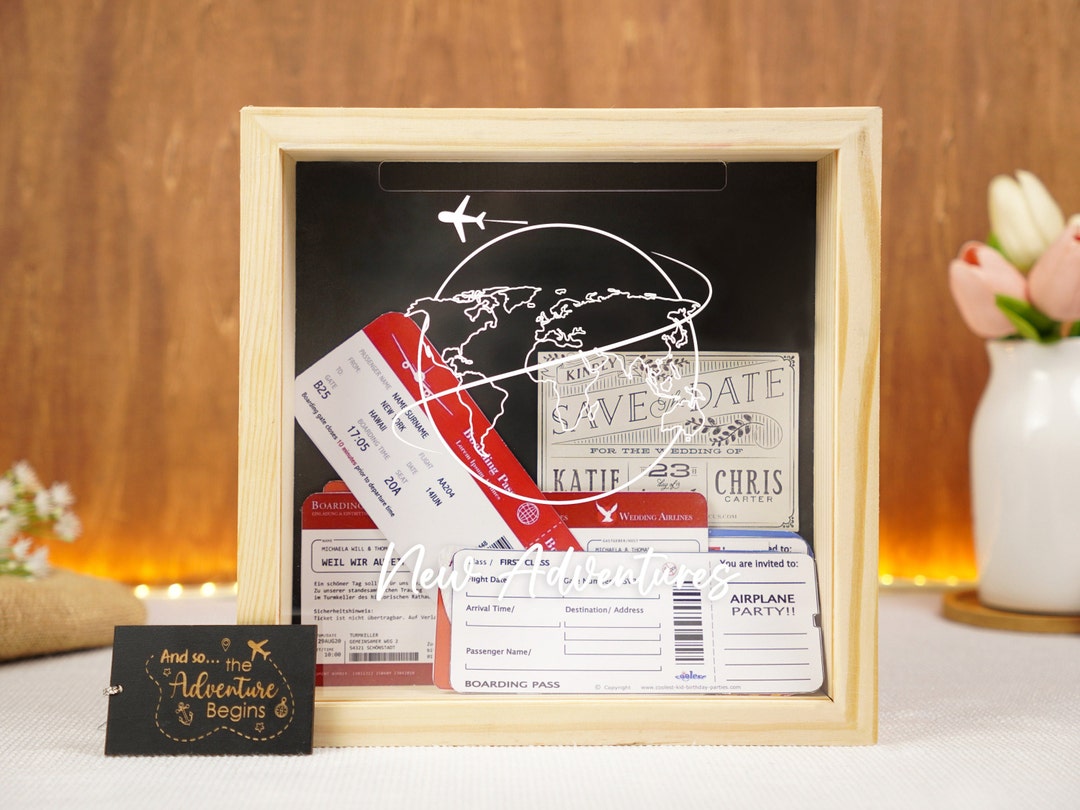 Couple Travel Memory Box, New Adventure Ticket Box, Travel Lover Gift ...