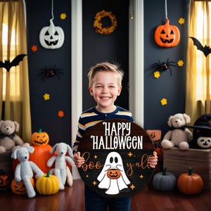 Custom Halloween Front Door Decor,halloween Door Hanger,ghost Door Sign ...