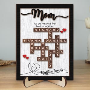 Scrabble Frame Mom, Mother's Day Gift, Family Name Sign, Gift for Mom ...