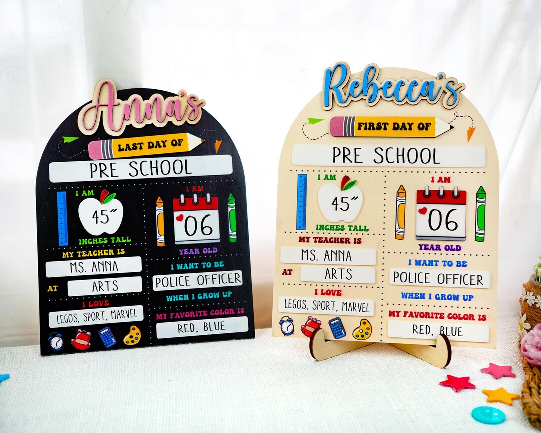 100 Days of School Personalized First Day of School Sign, Custom Last ...