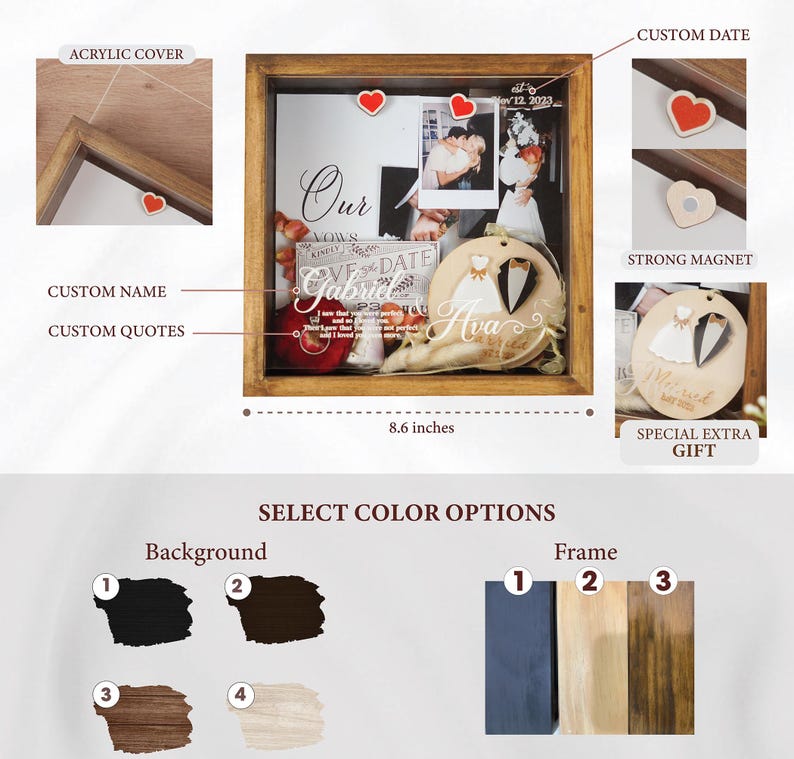 Personalize Weddings Shadow Box, Custom Couple Names and Date Weeding ...