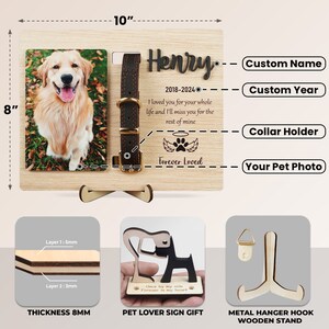 Custom Memorial Pet Collar With Photo, Memorial Pet Frame, Dog Collar ...