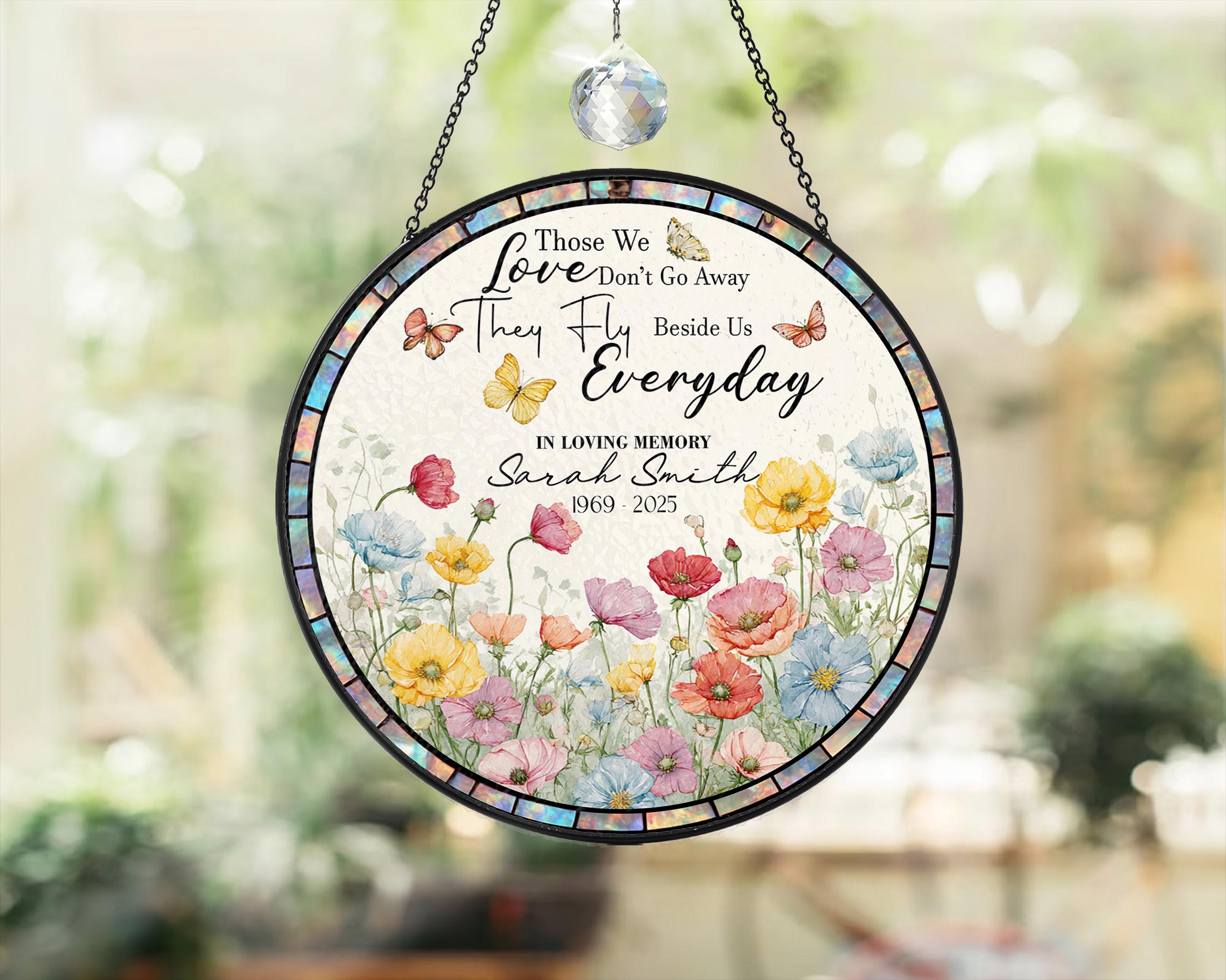 Memorial Stained Glass Suncatcher,sympathy Gift,mom Loss Ornament,loss ...