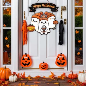 Happy Halloween Door Hanger, Halloween Welcome Sign, Halloween ...