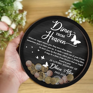 Dimes From Heaven Memorial Coin Bank Personalized, Pennies From Heaven ...