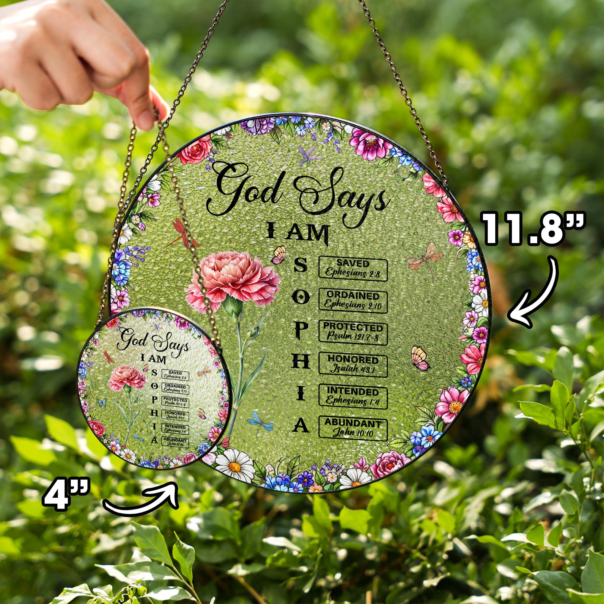 God Says I Am Suncatcher, Personalized Christian Gifts, God Says I Am ...