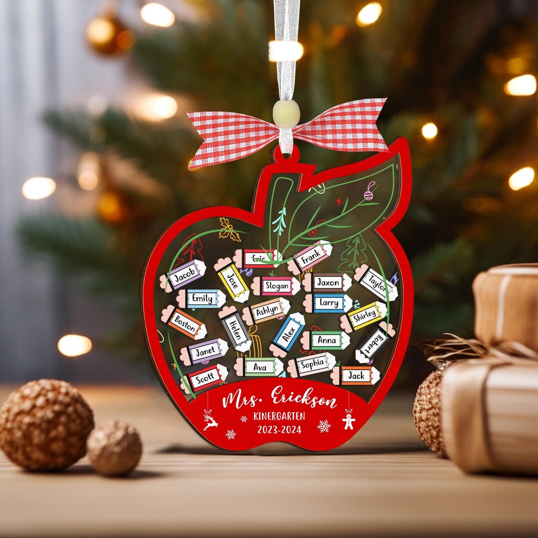 Personalized Teacher Christmas Ornament, Thank You Teacher Gift ...
