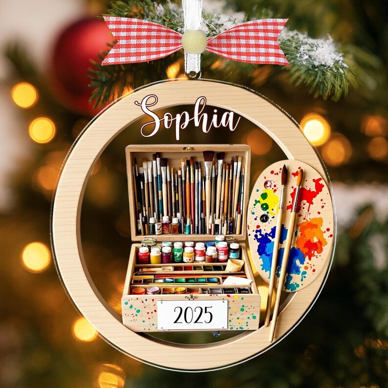 Personalized Artist 2D Plat Christmas Ornament,art Lover Decoration ...
