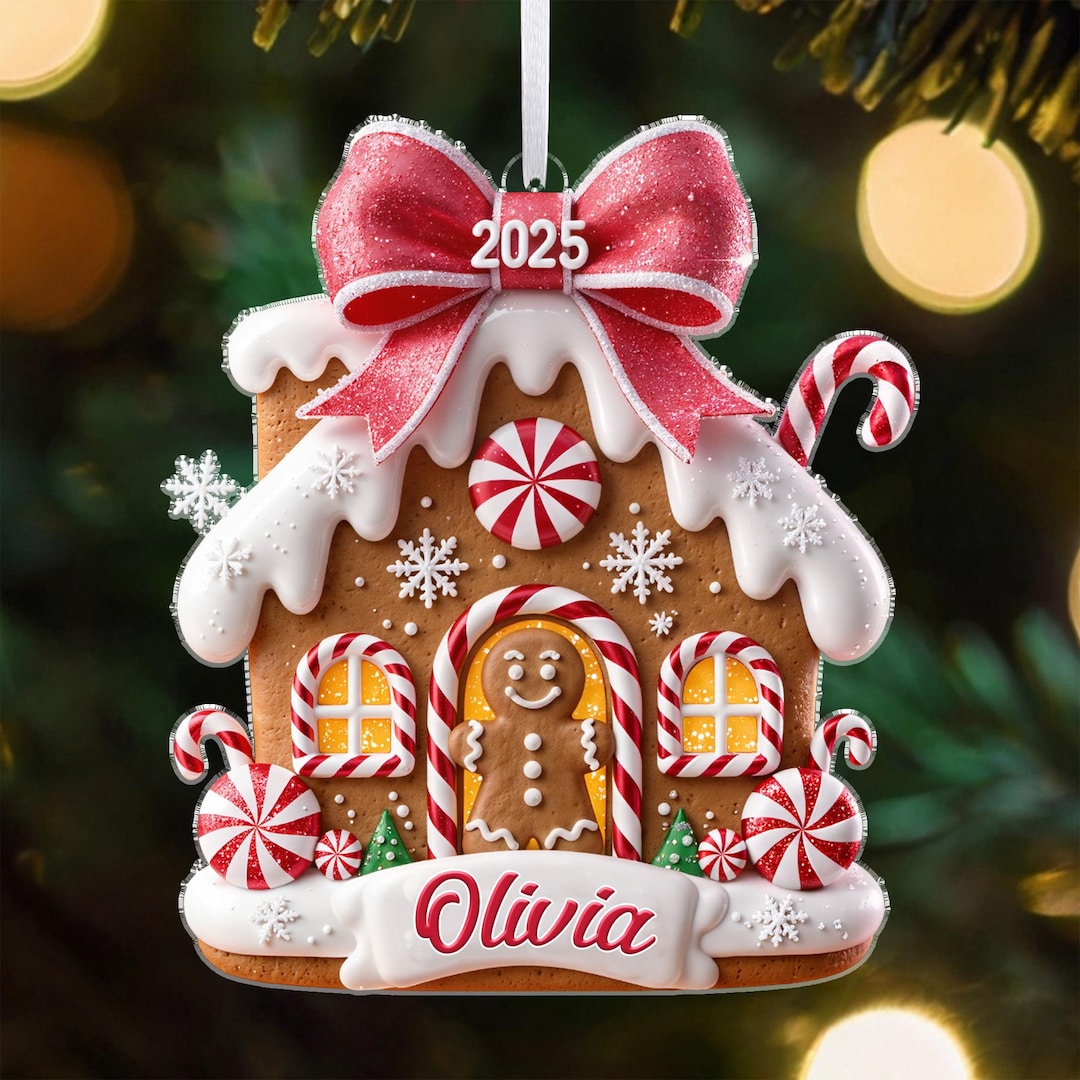 Personalized Gingerbread House Ornament,first Christmas Gingerbread New ...