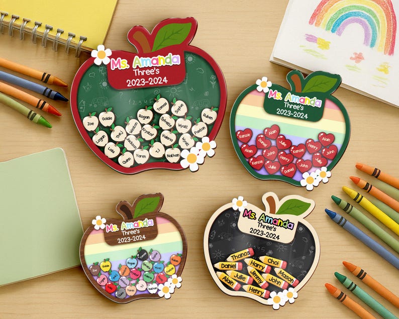 Personalized Teacher Apple Magnet,teacher Shaker,teacher Appreciation ...