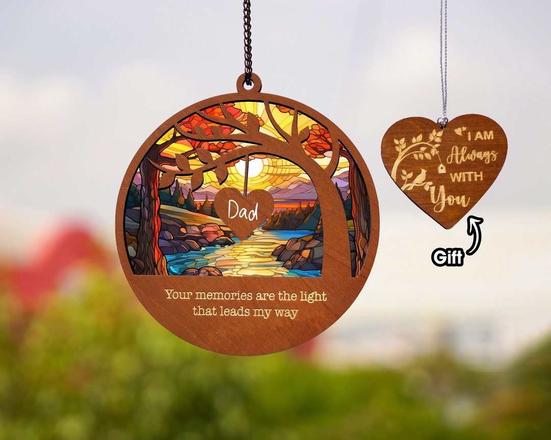 Dad Sympathy Gift, Memorial Ornament, Loss of Dad Suncatcher, Father in ...