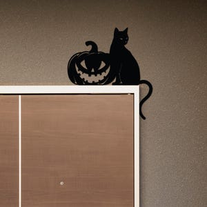Cat Door Topper,cat Ghost Door Corner Sign,halloween Black Cat and ...