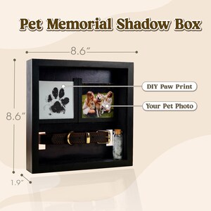 Personalized Paw Print Frame, Dog Memorial Shadow Box, Pet Loss ...