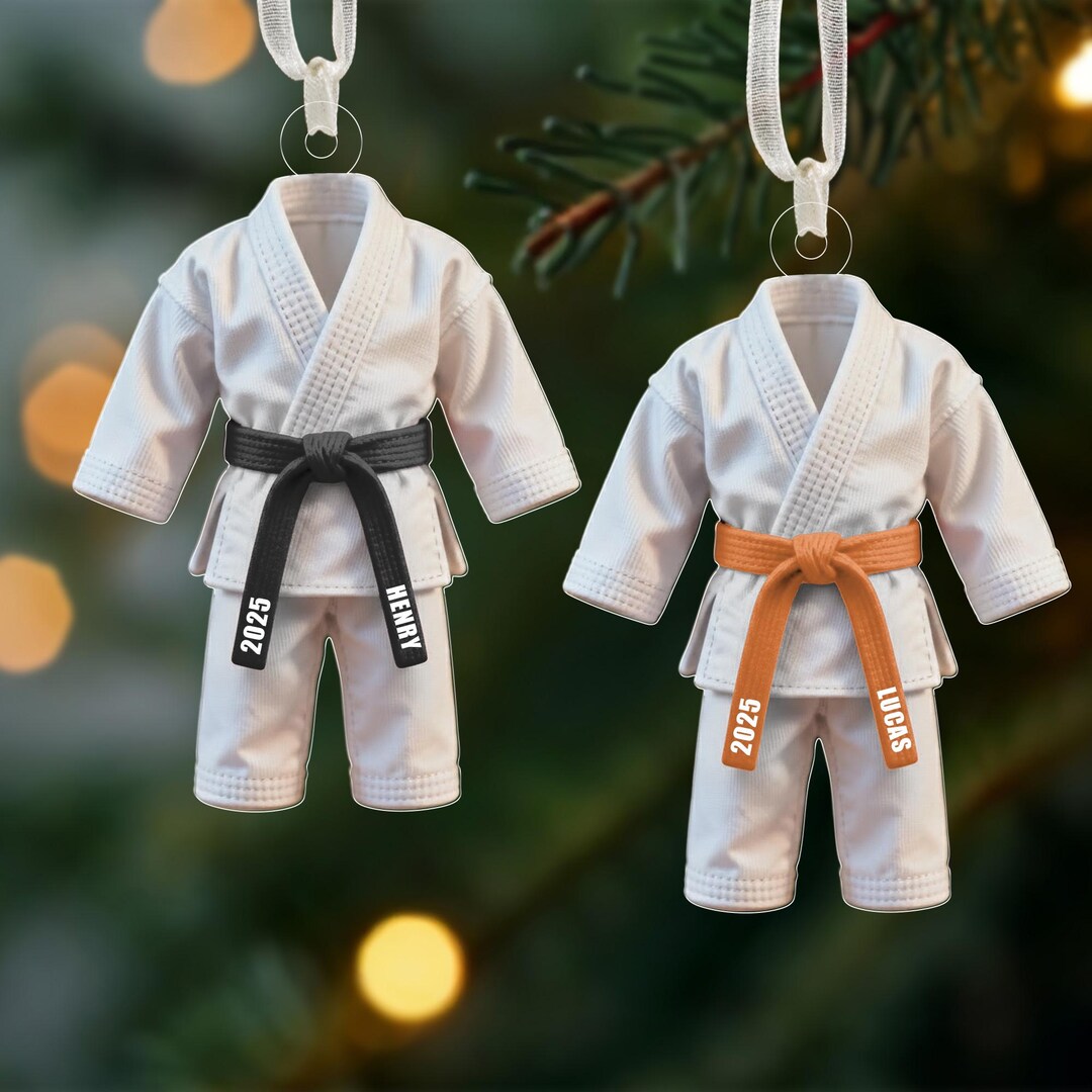 Karate Uniform Christmas Ornament, Custom Name Karate Lovers Gift ...