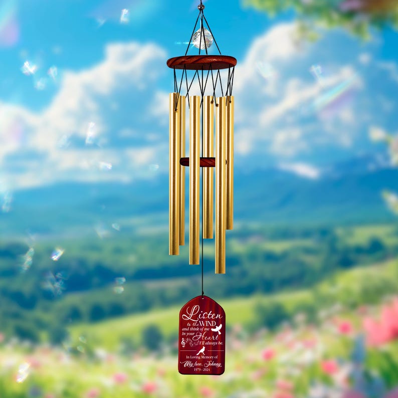Memorial Wind Chimes Personalized,listen to the Wind,sympathy Gifts for ...
