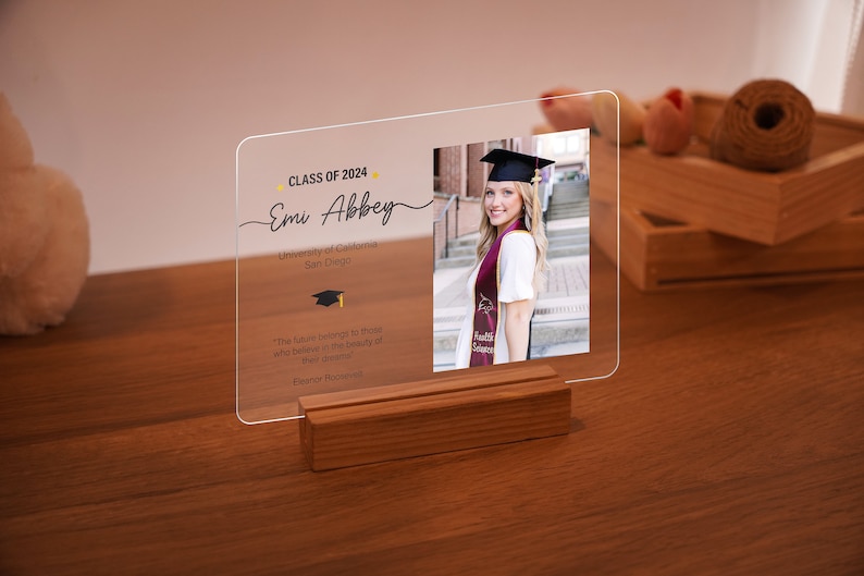 Light up Custom Graduation Plaque, Graduation Photo Print, Class of ...