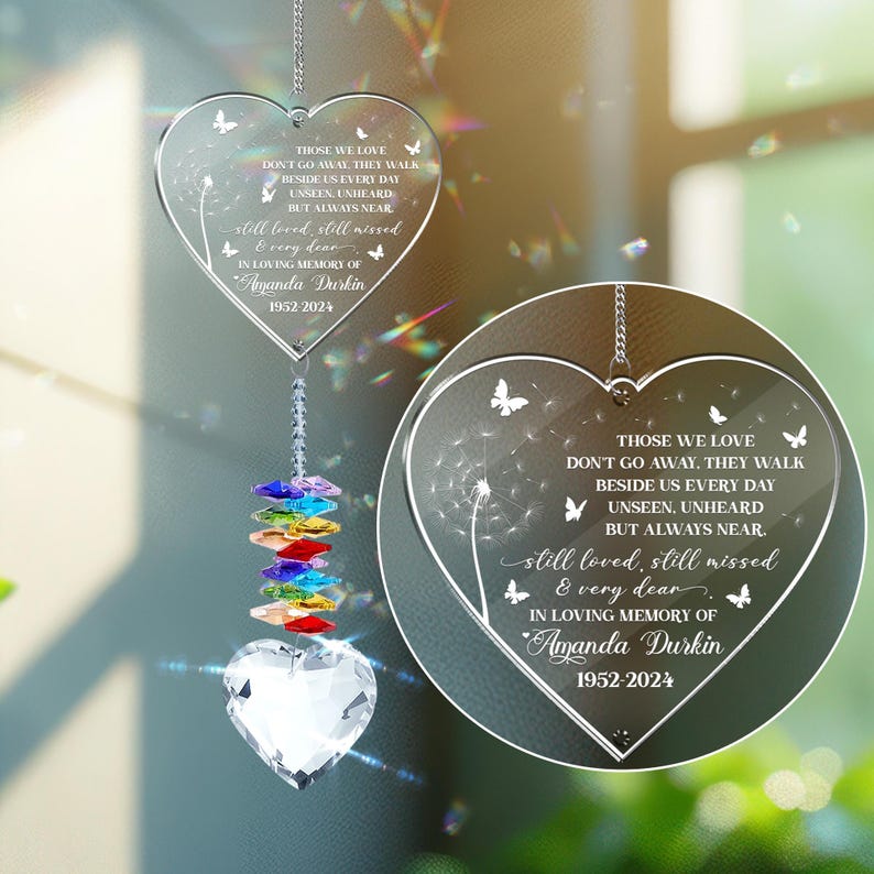Memorial Crystal Suncatcher, Sympathy Gift for Loss of Mom Grandma Dad ...