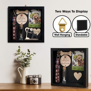 Personalized Pet Shadow Box, Pet Memorial Coller Holder Frame, Pet Loss ...