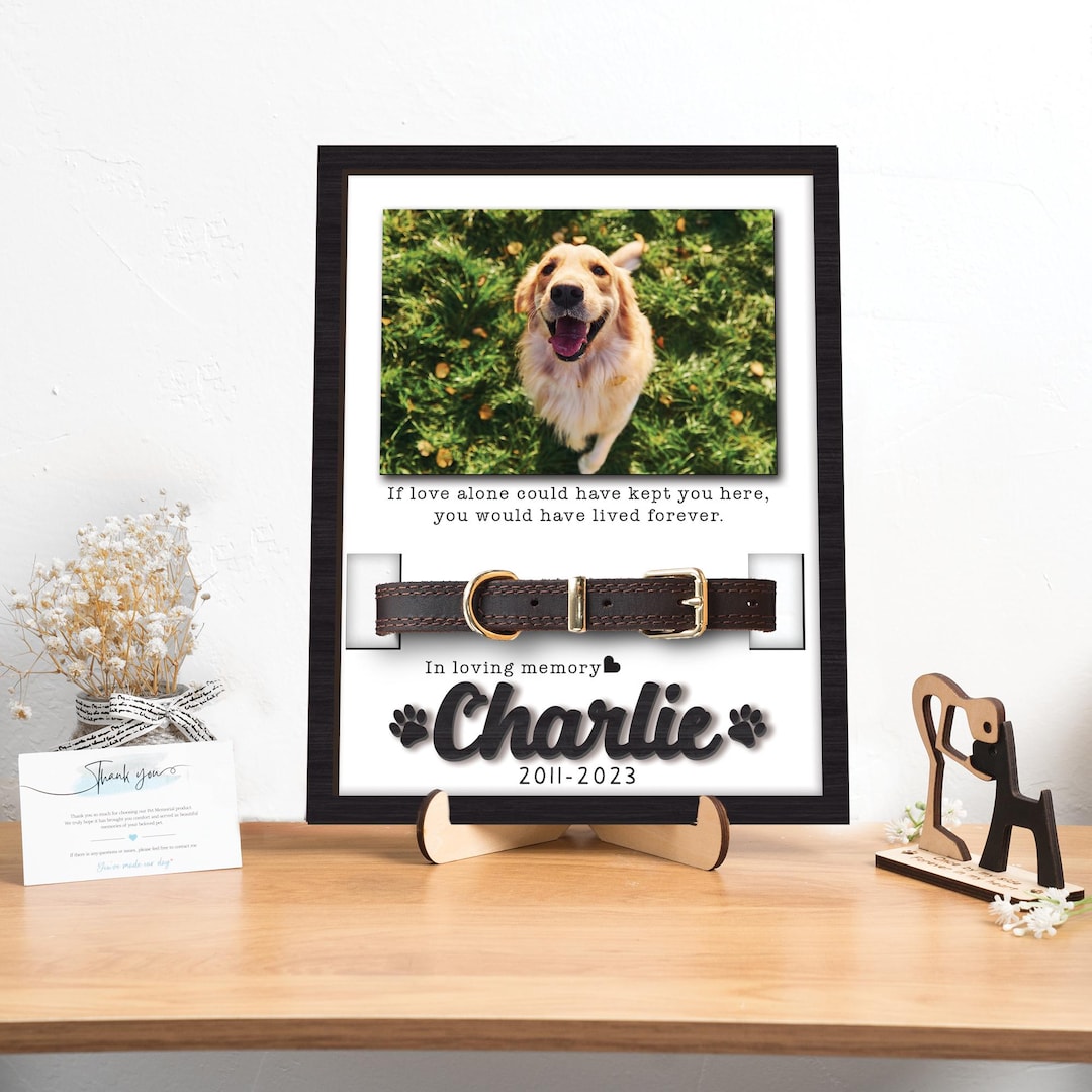 Custom Pet Memorial Collar Sign,pet Loss Gift,dog Memorial Wood Frame ...