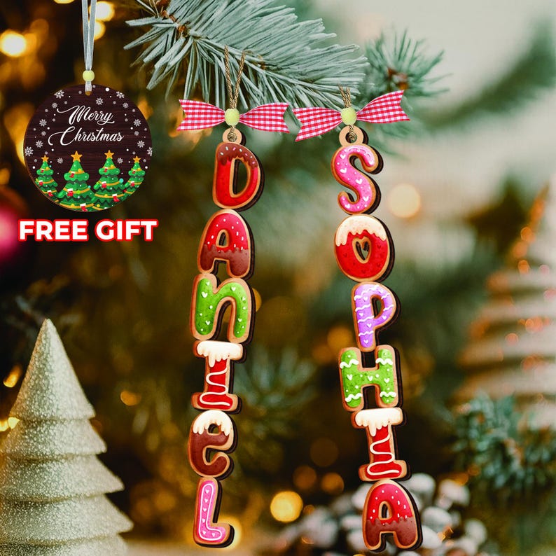 Personalized Letter Name Christmas Ornament,family Name Ornament,kids ...