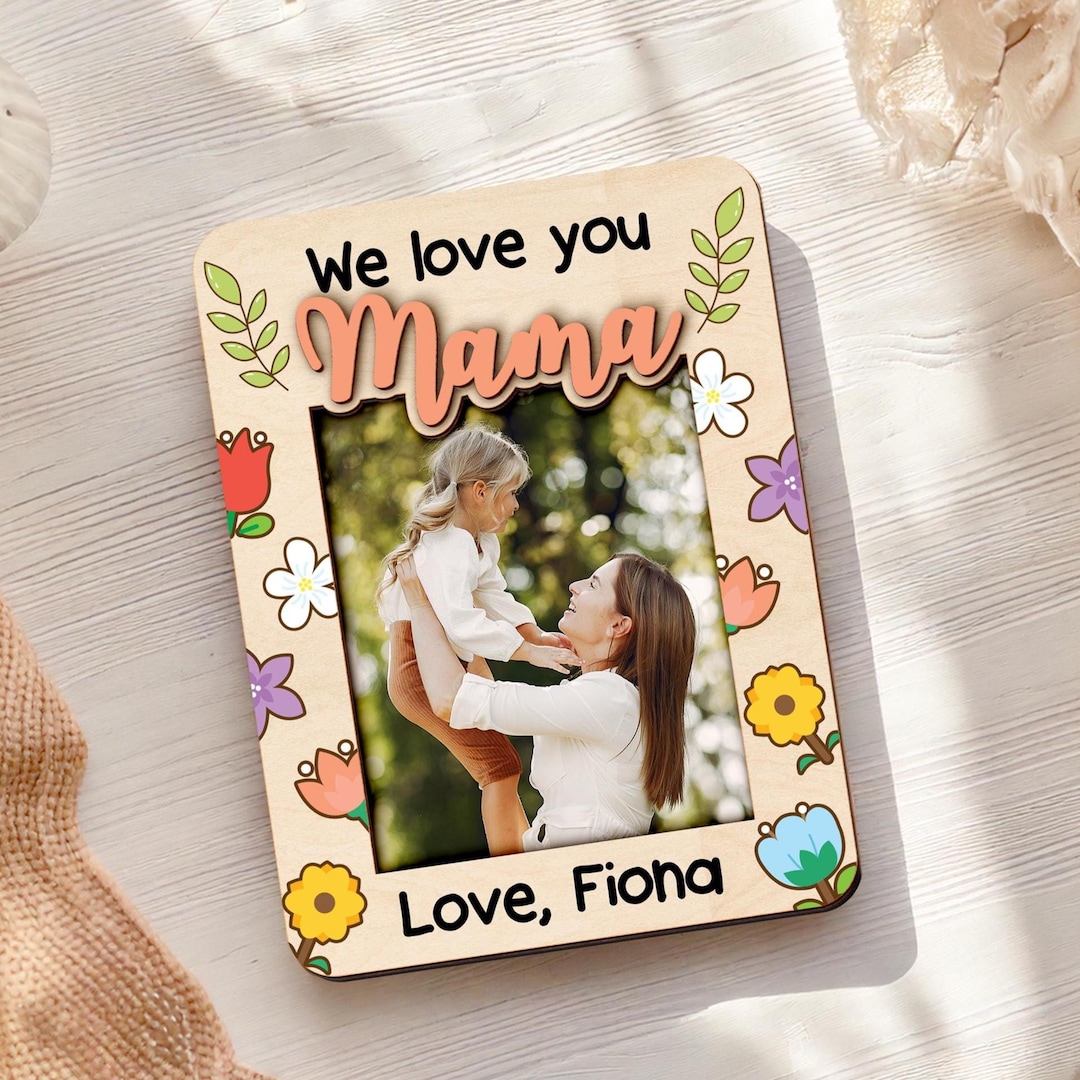 Personalized Mom and Kids Magnet Photo Frame, Funny Fridge Magnetic ...