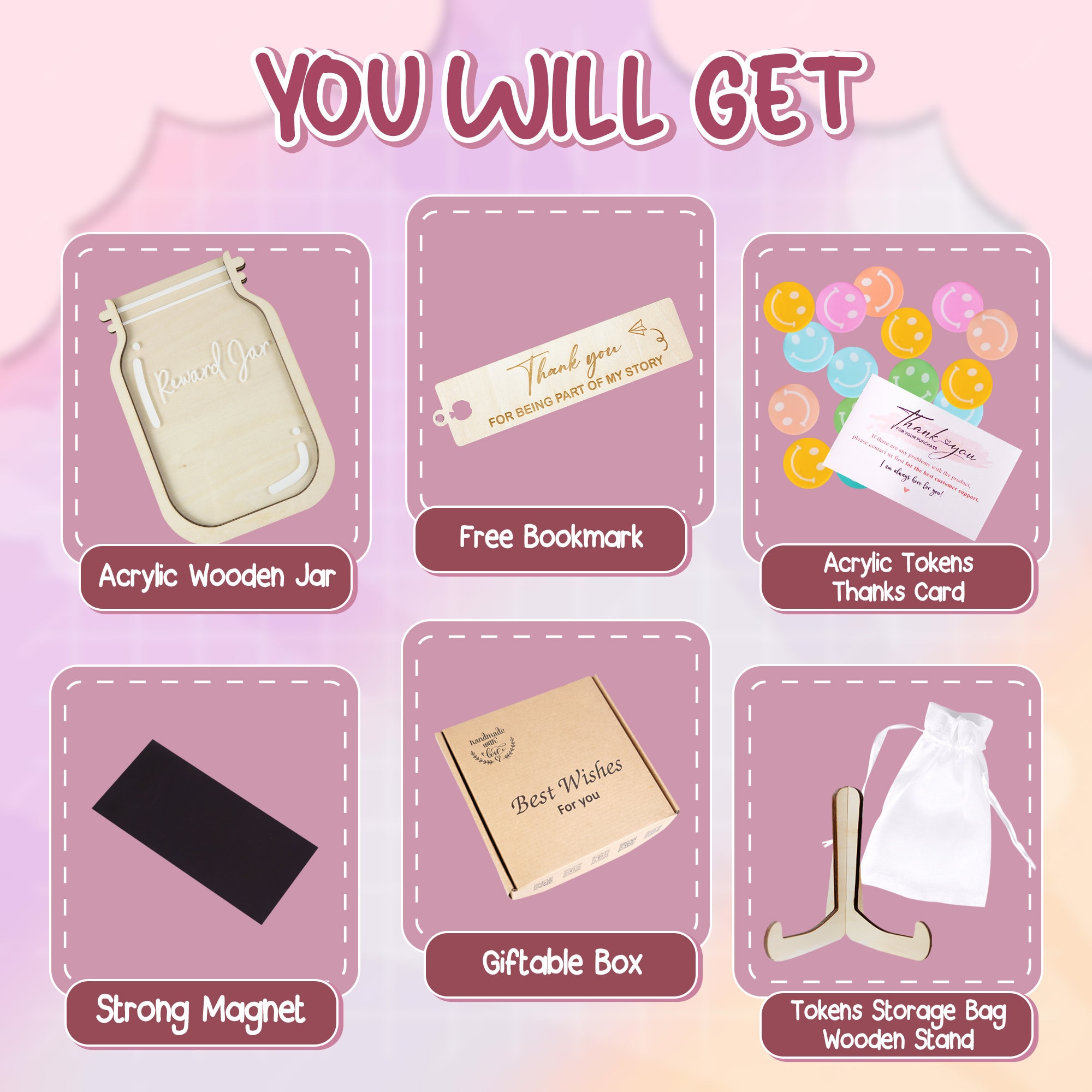 Smiley Face Reward Jar, Personalised Gift for Teacher, Colorful ...