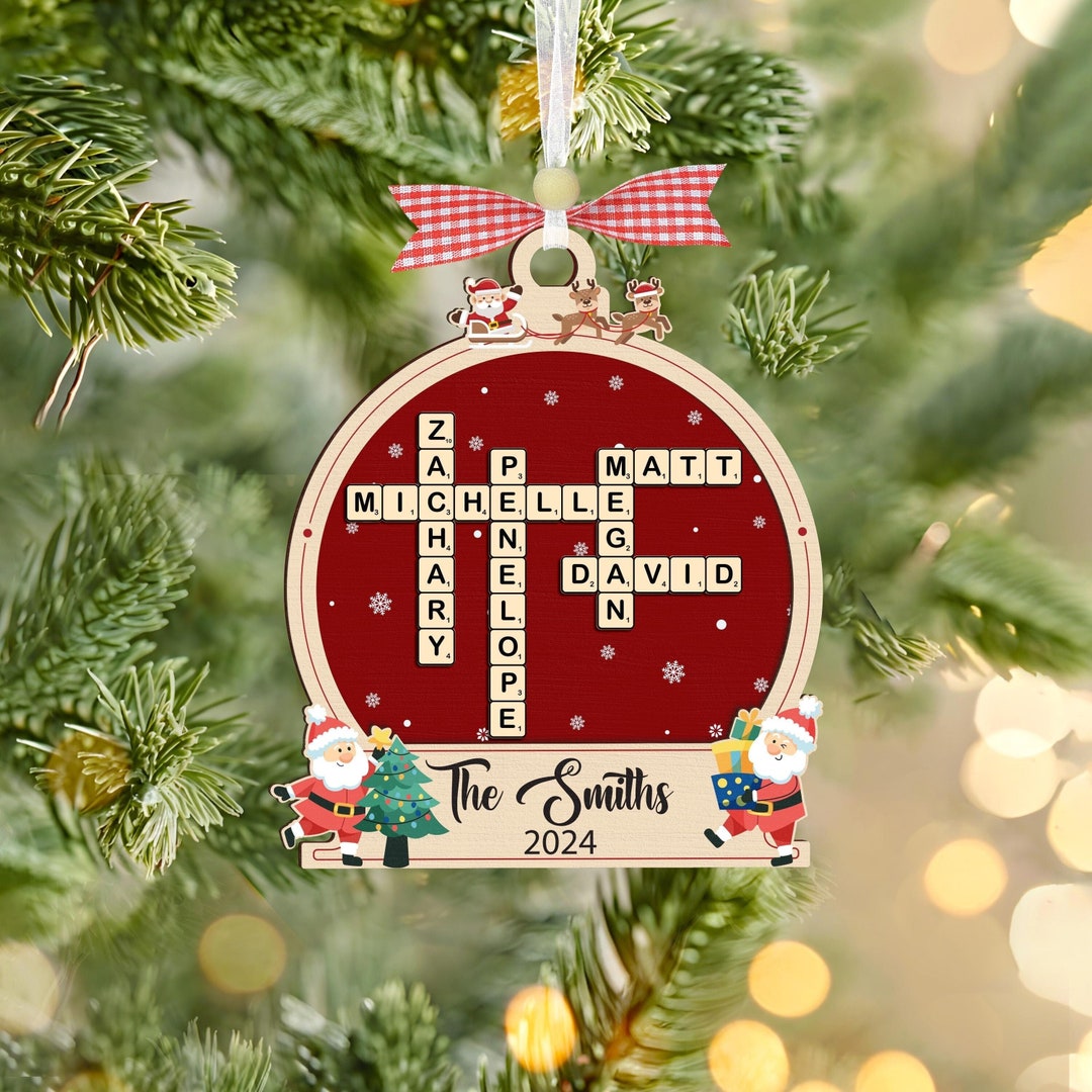 Family Crossword Ornament,family Ornament,scrabble Personalized ...