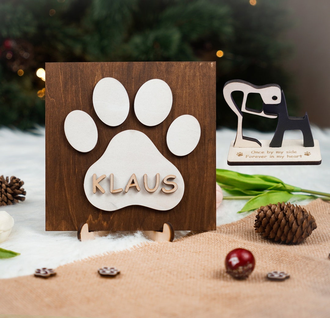 Custom Wood Dog Sign, Pet Memorial, Paw Frame Wall Decor, Pet Decor ...