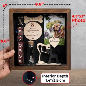 Personalized Pet Shadow Box, Pet Memorial Coller Holder Frame, Pet Loss ...