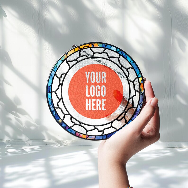 Personalized Signature Logo Design Stained Glass Icon Suncatcher for ...