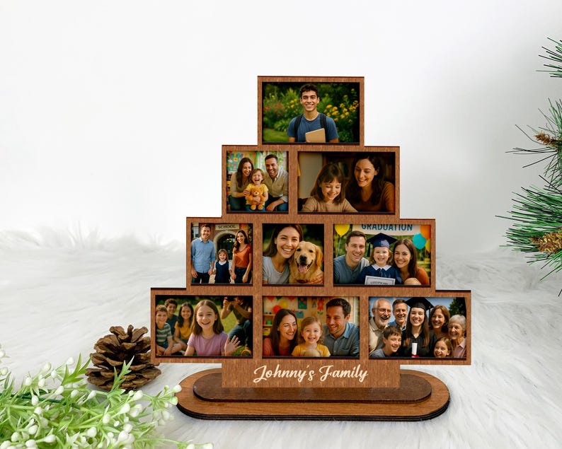 Custom Wood Photo Collage Frame,stackable Wood Photo Sign,family ...