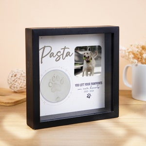 Custom Dog Memorial Shadow Box, Pet Paw Print Frame Pet Bereavement ...