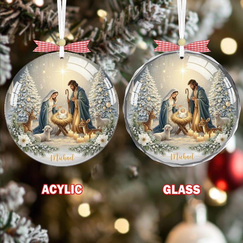 Custom Nativity Scene Christmas Ornament,baby Jesus Ornament,christian ...