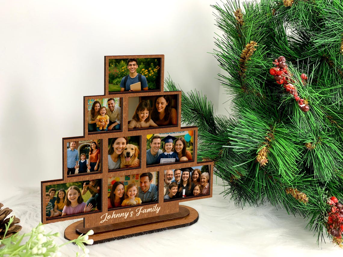 Custom Wood Photo Collage Frame,stackable Wood Photo Sign,family ...