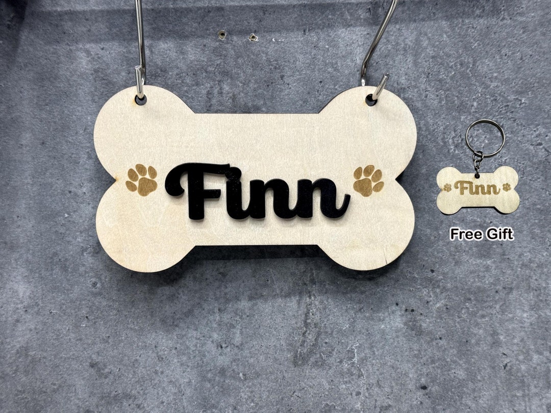 Personalized Pet Crate Sign,dog Bone Name Sign,pet Decor,pet Crate ...