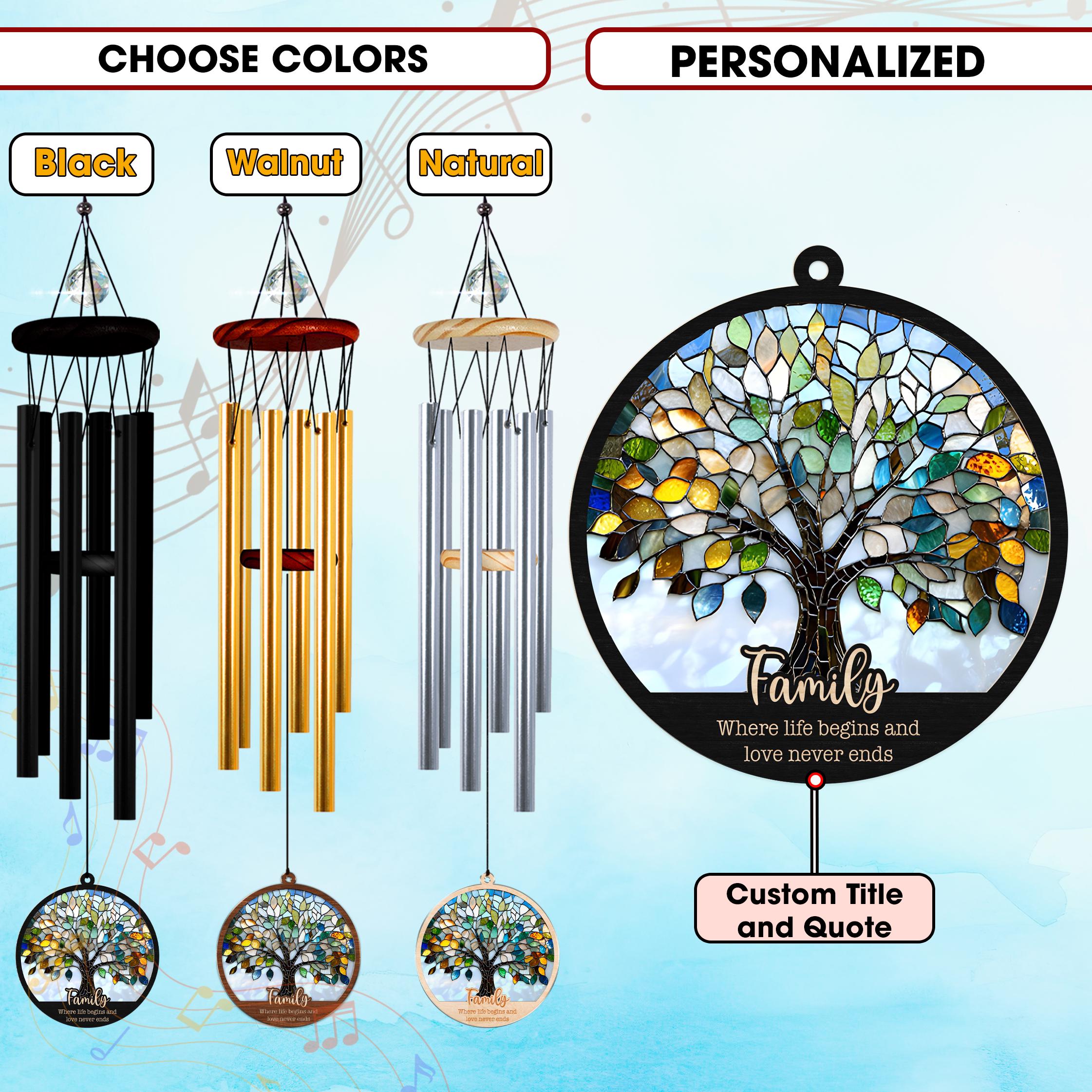 Personalized Family Wind Chimes,tree of Life Suncatcher,family Gift ...