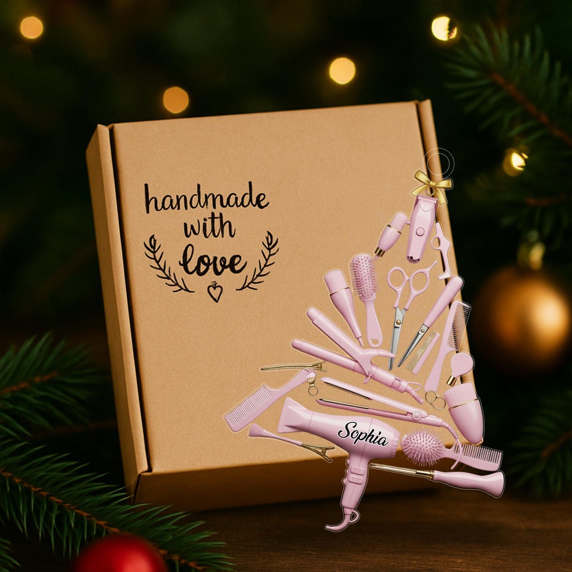 Hair Stylist Christmas Ornament, Custom Name Hairstylist Ornament ...