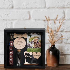 Personalized Pet Shadow Box, Pet Memorial Coller Holder Frame, Pet Loss ...