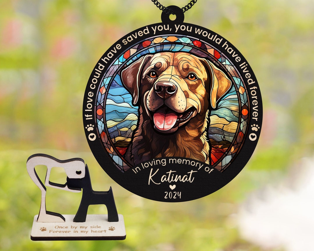 Personalized Labrador Retriever Dog Suncatcher, Dog Memorial Ornament ...