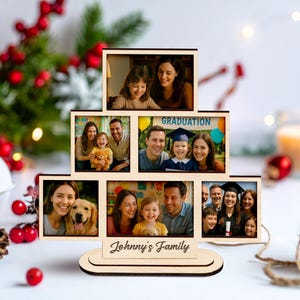 Custom Wood Photo Collage Frame,stackable Wood Photo Sign,family ...