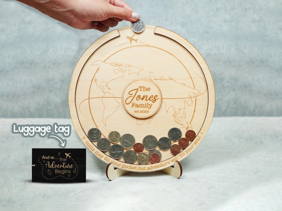 Coin Holder Personalized Box, Travel Gift, New Adventure Keepsake ...