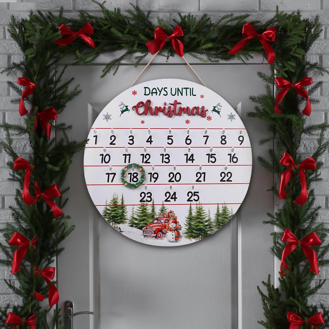 Countdown to Christmas, Round Christmas Countdown Advent Calendar, Days ...