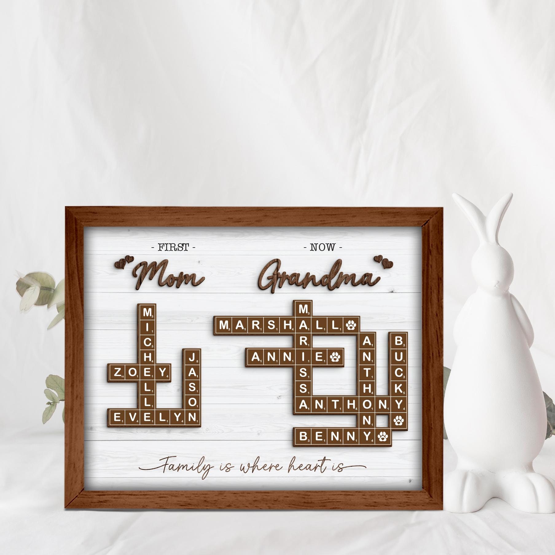 First Mom Now Grandma Scrabble Puzzle Personalized, Grandma Crossword ...