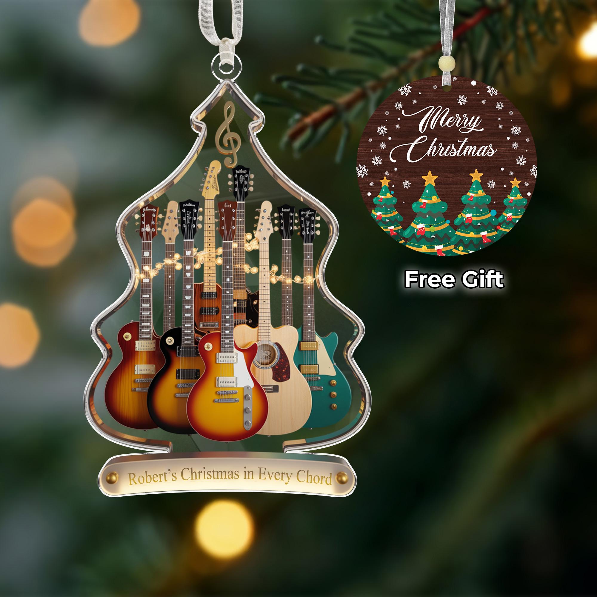 Personalized Guitar Christmas Tree Ornament, Guitar Ornament Design ...